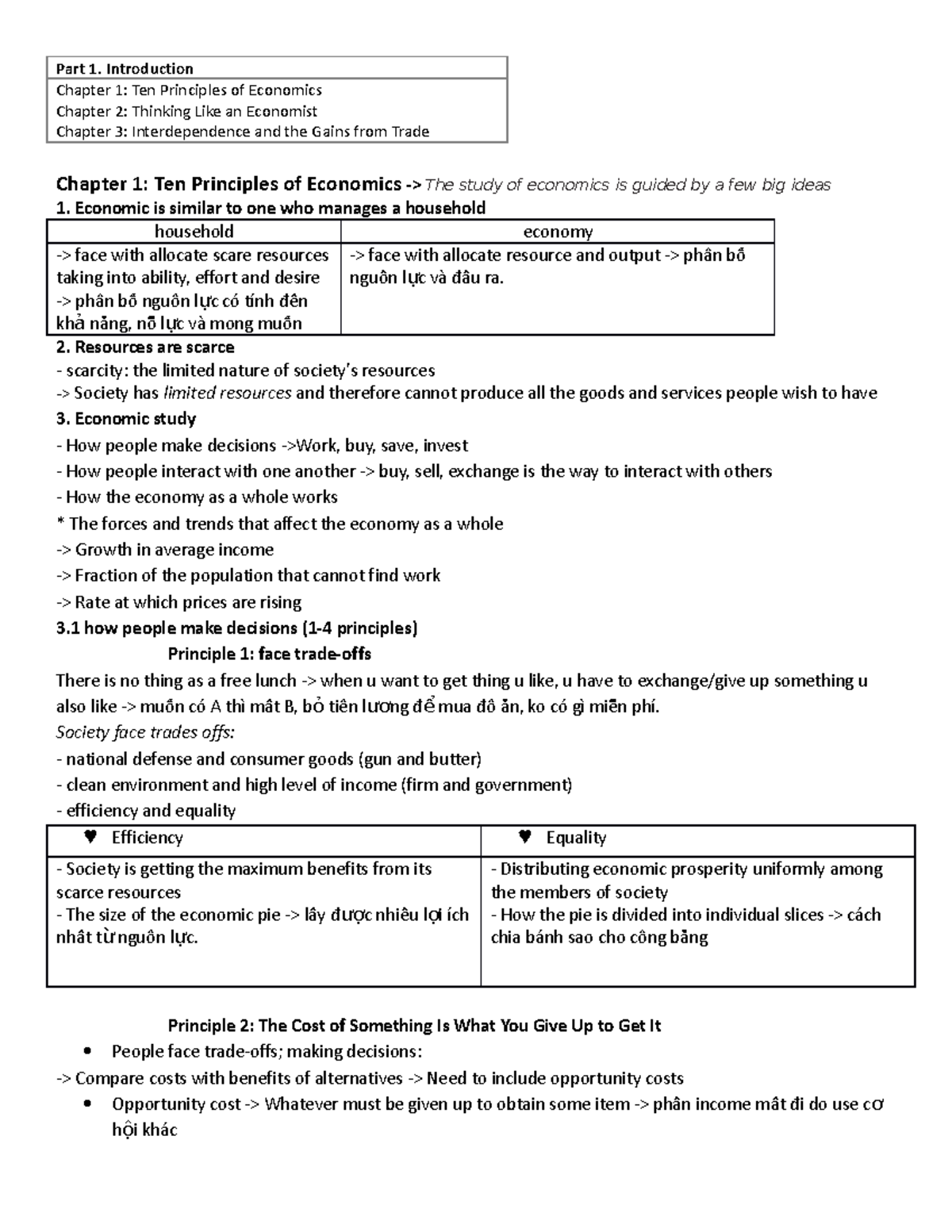 Part 1 - ECONOMIC - Chapter 1: Ten Principles of Economics -> The study ...