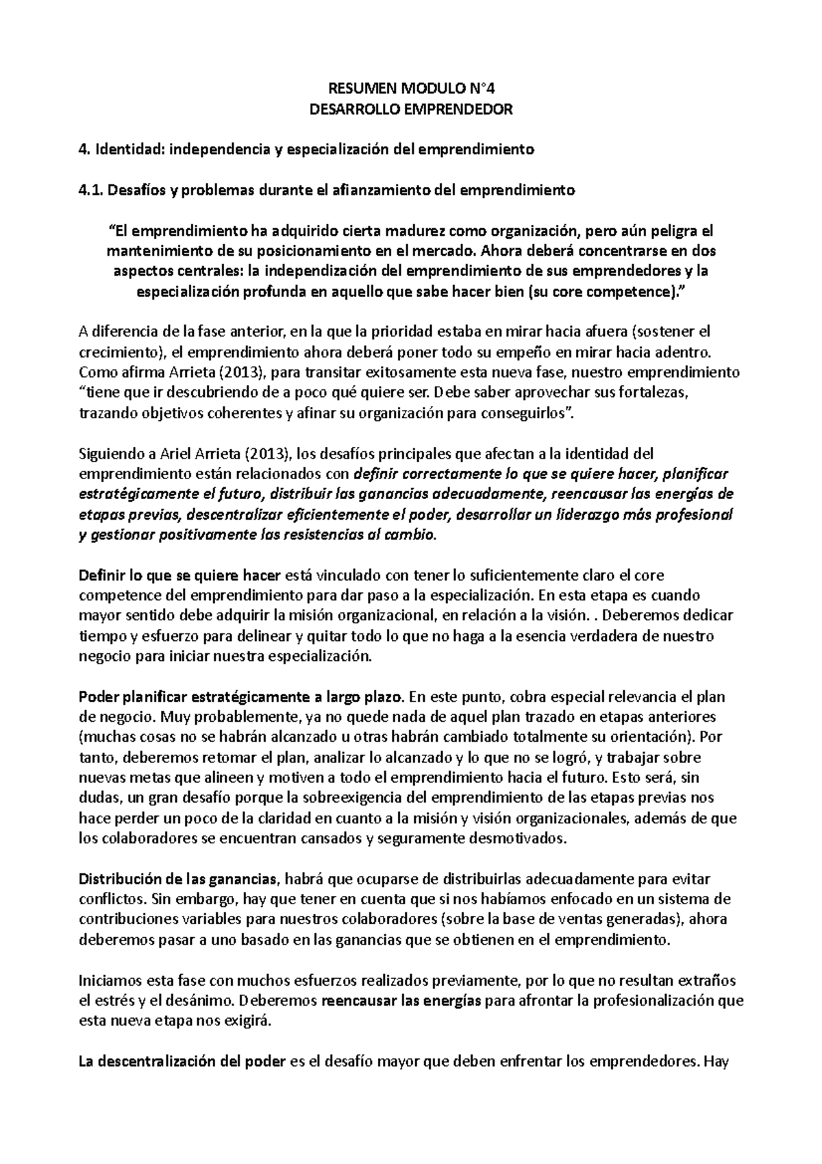 Resumen Modulo 4 Desarrollo Emprendedor-4 - RESUMEN MODULO N°4 DESARROLLO EMPRENDEDOR 4 ...