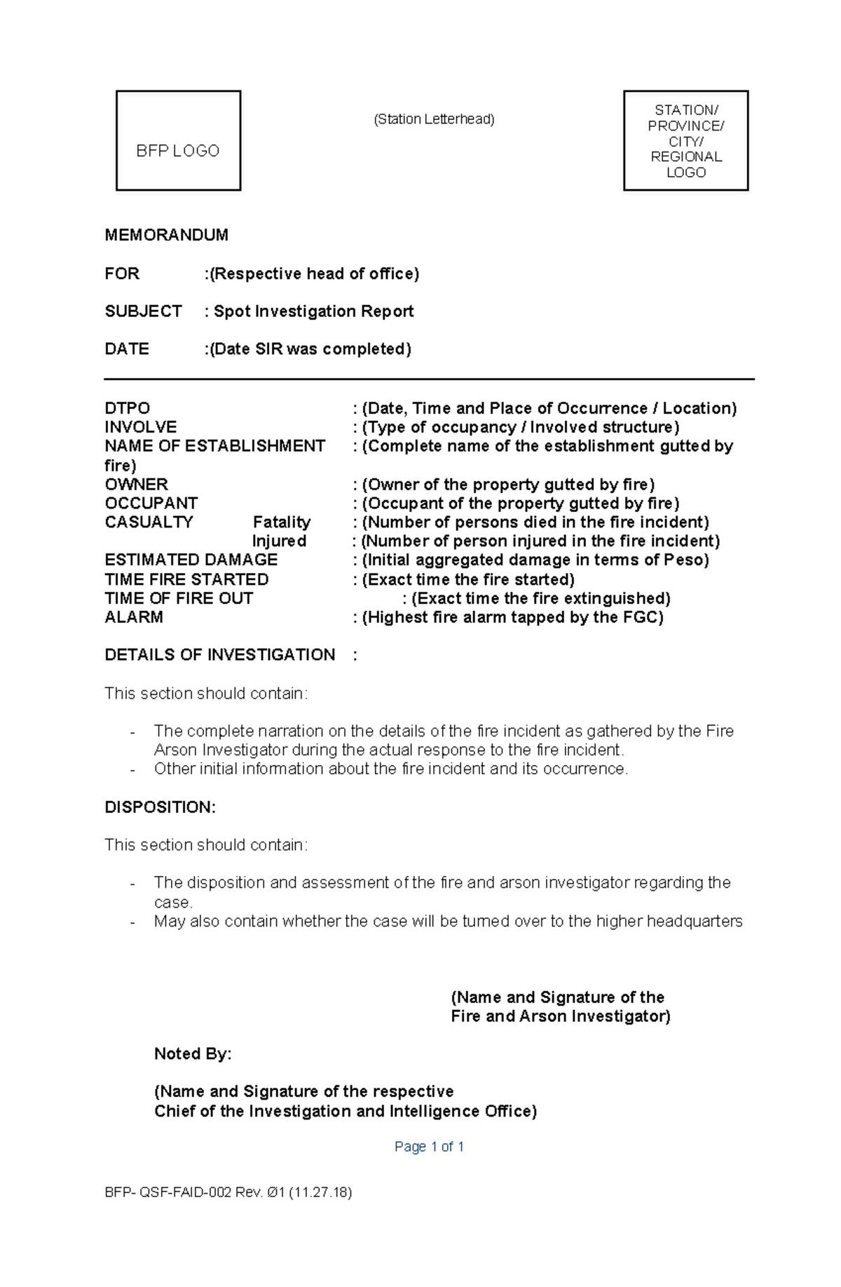 2F Spot Investigation Report Rev01 112718 - (Station Letterhead ...