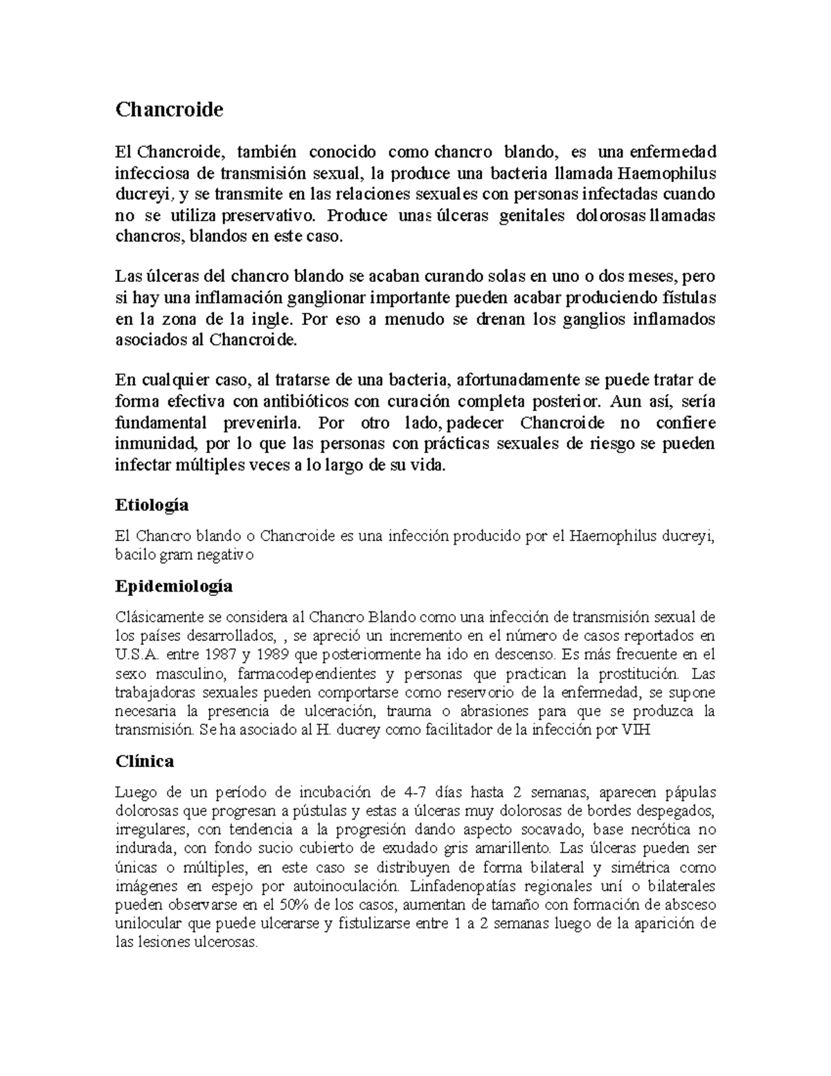 Chancroide y granuloma inguinal - Chancroide El Chancroide, también ...