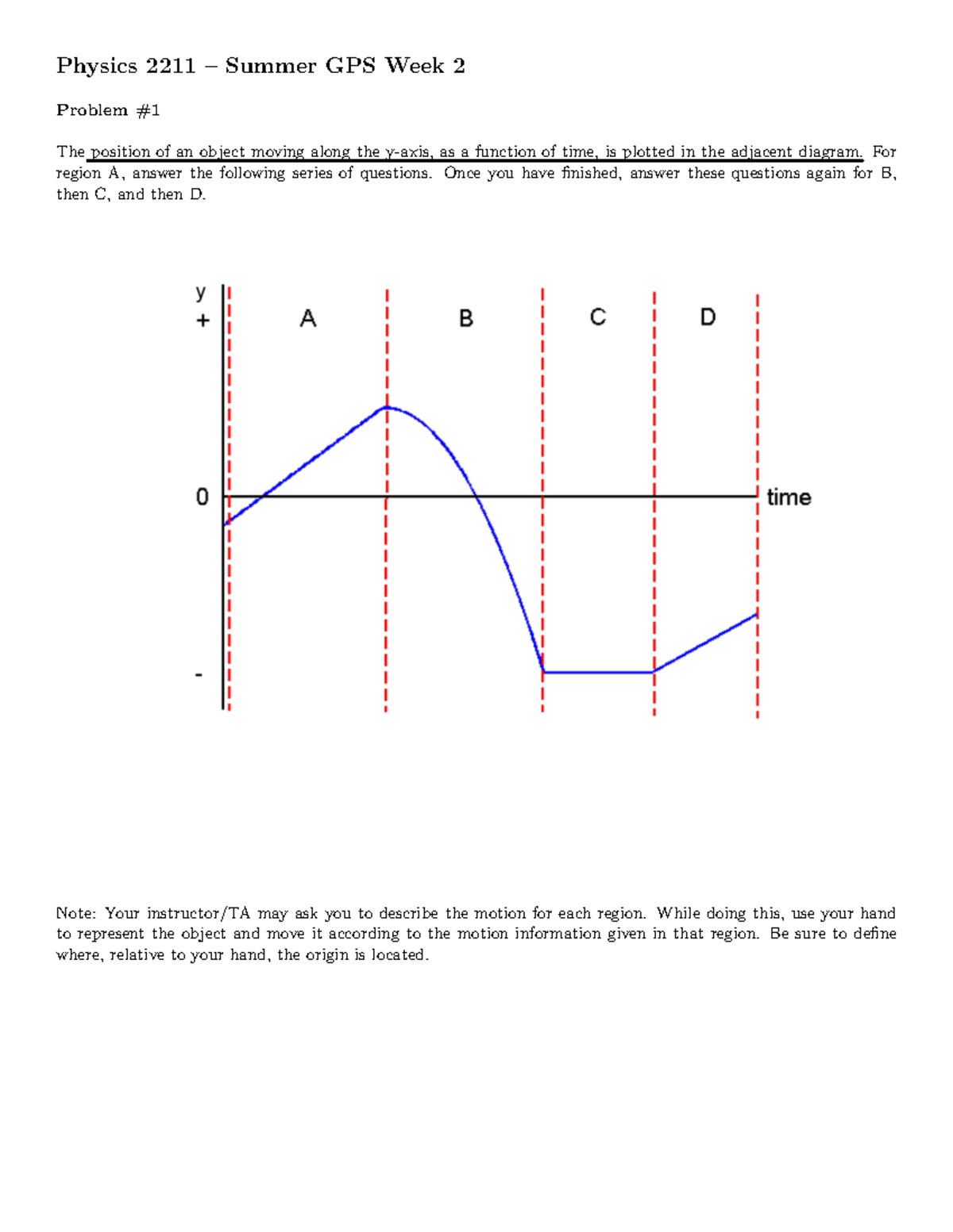Physics 2211 - Summer GPS Week 2: Motion Analysis and Direction ...