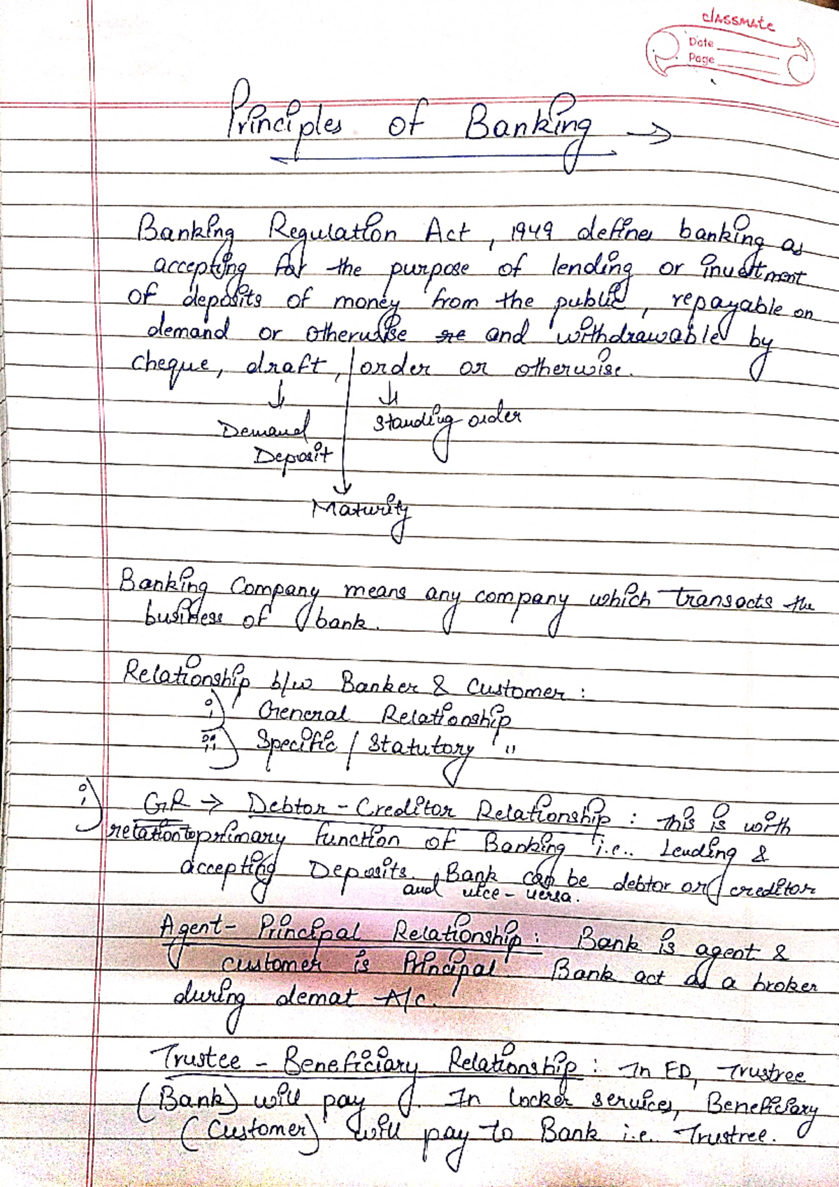 Banking notes - Banking And Insurance - Studocu