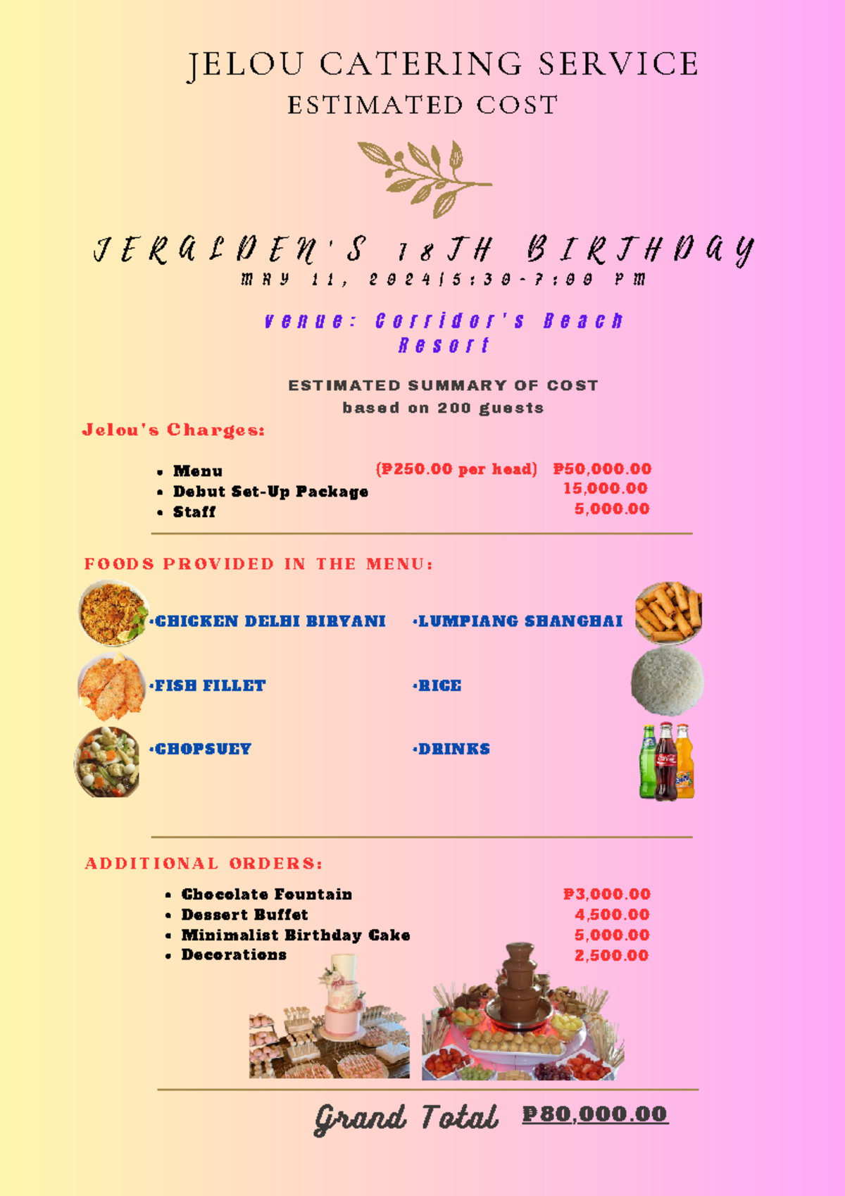 Catering Service - • C H I C K E N D E L H I B I R Y A N I • F I S H F ...