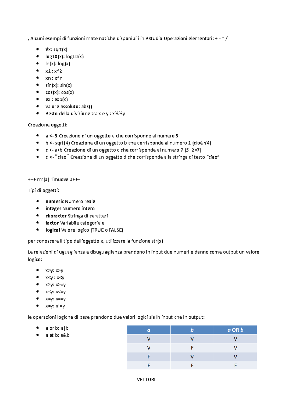 Analisi - riassunto delle lezioni - , Alcuni esempi di funzioni ...