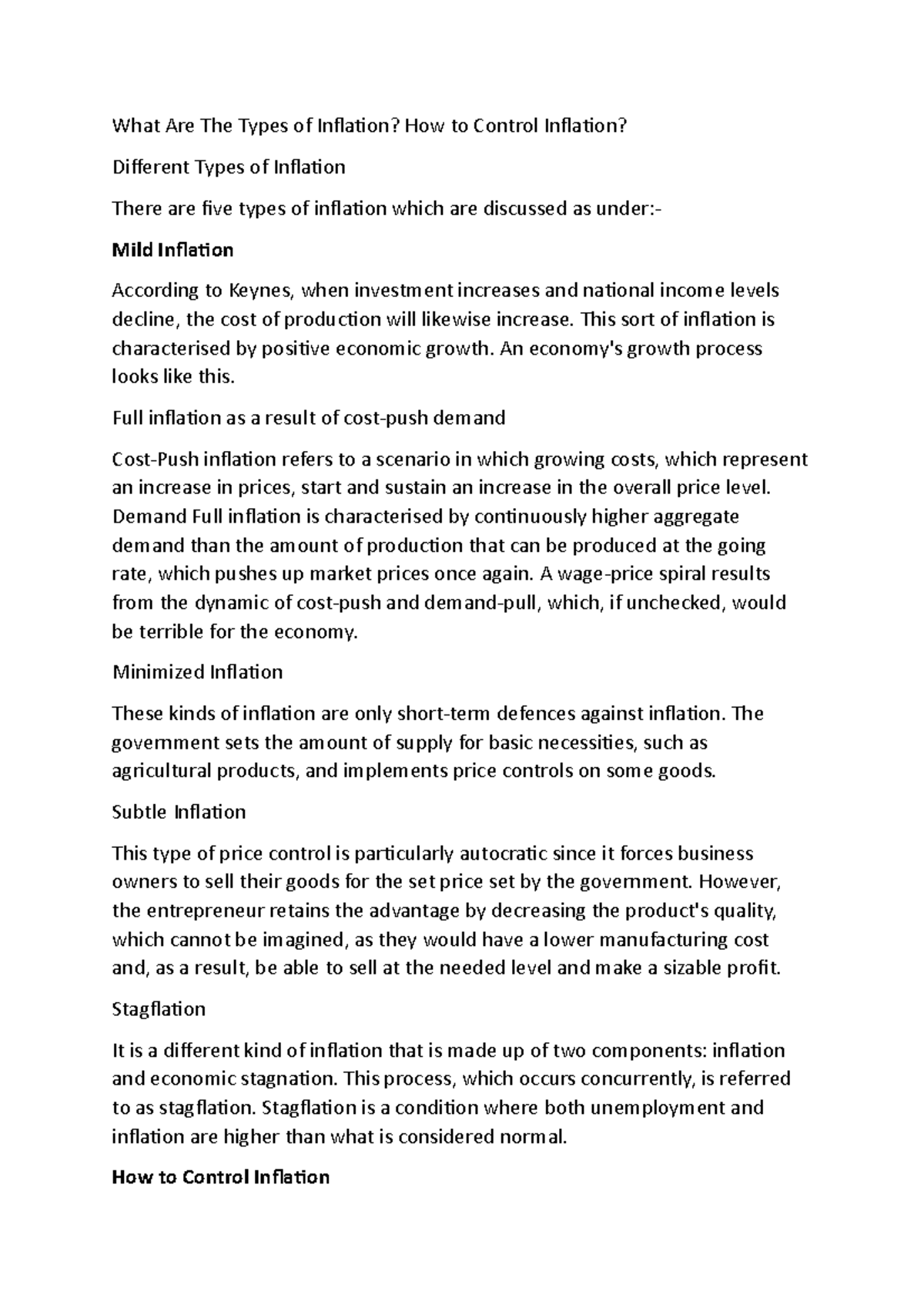 What Are The Types of Inflation - This sort of inflation is ...