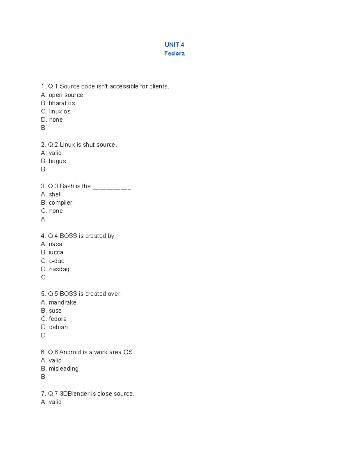 Unit 4 Fedora This Are My Practice Quizzes For Computer Programming Course Unit 4 Fedora Q
