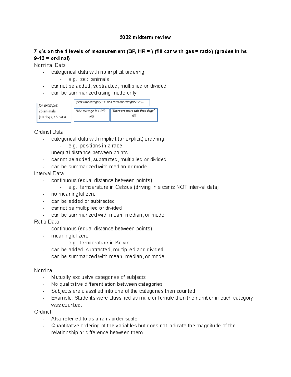 2032 Midterm Review - notes - 2032 midterm review 7 q’s on the 4 levels ...
