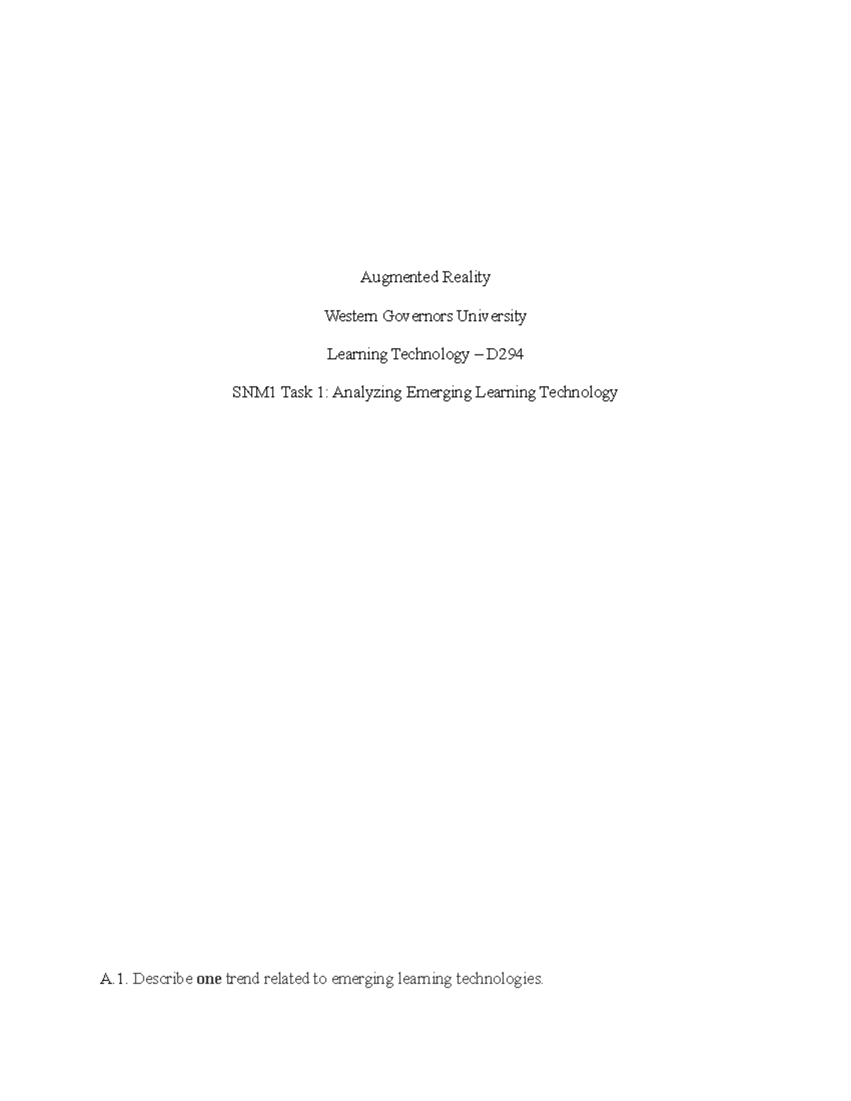 294task1 - part of masters of science learning experience design and ...