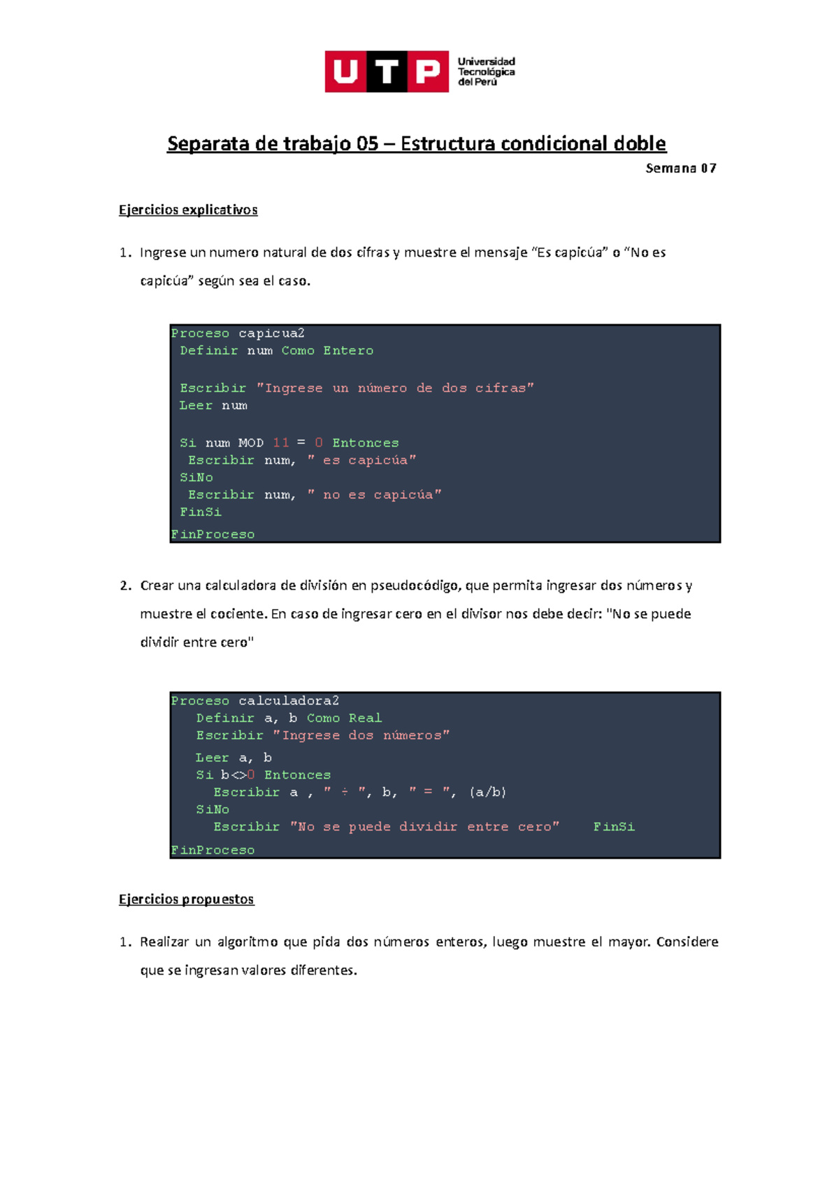 Algoritmo semana 7 - aaaaaaaaaaaaaaaaaaaaaaaaaaaaaa - Separata de trabajo 05 – Estructura - Studocu