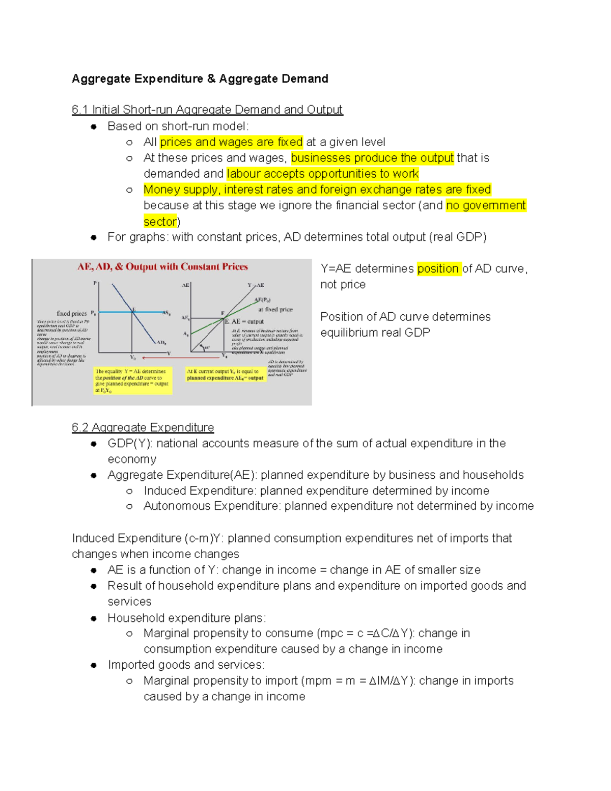 Chapter 6-Aggregate Expenditure & Aggregate Demand - Aggregate ...