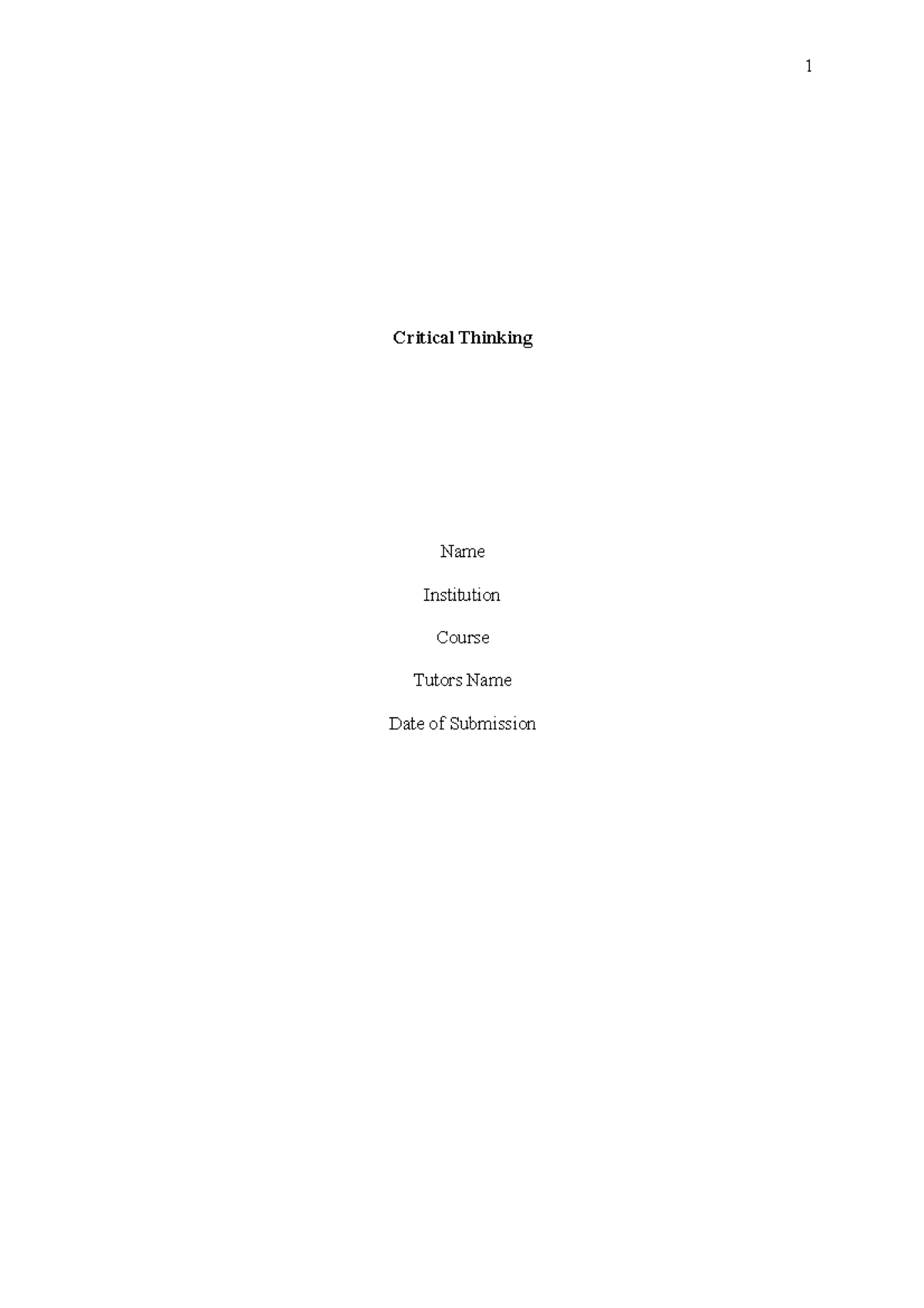 Critical Thinking Week 5 Draft.edited - Critical Thinking Name ...