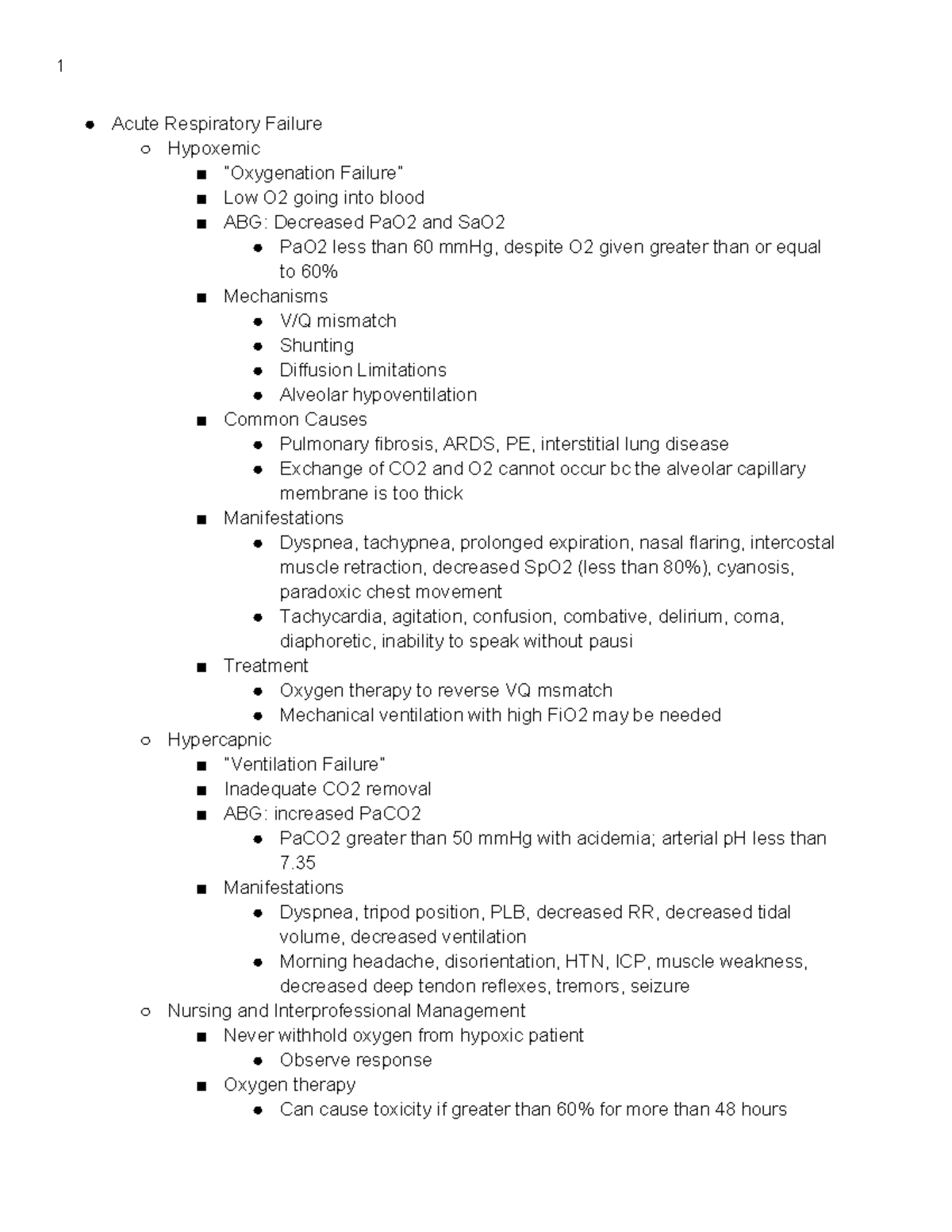 NSG 430 ARDS - Acute respiratory distress syndrome - 1 Acute ...