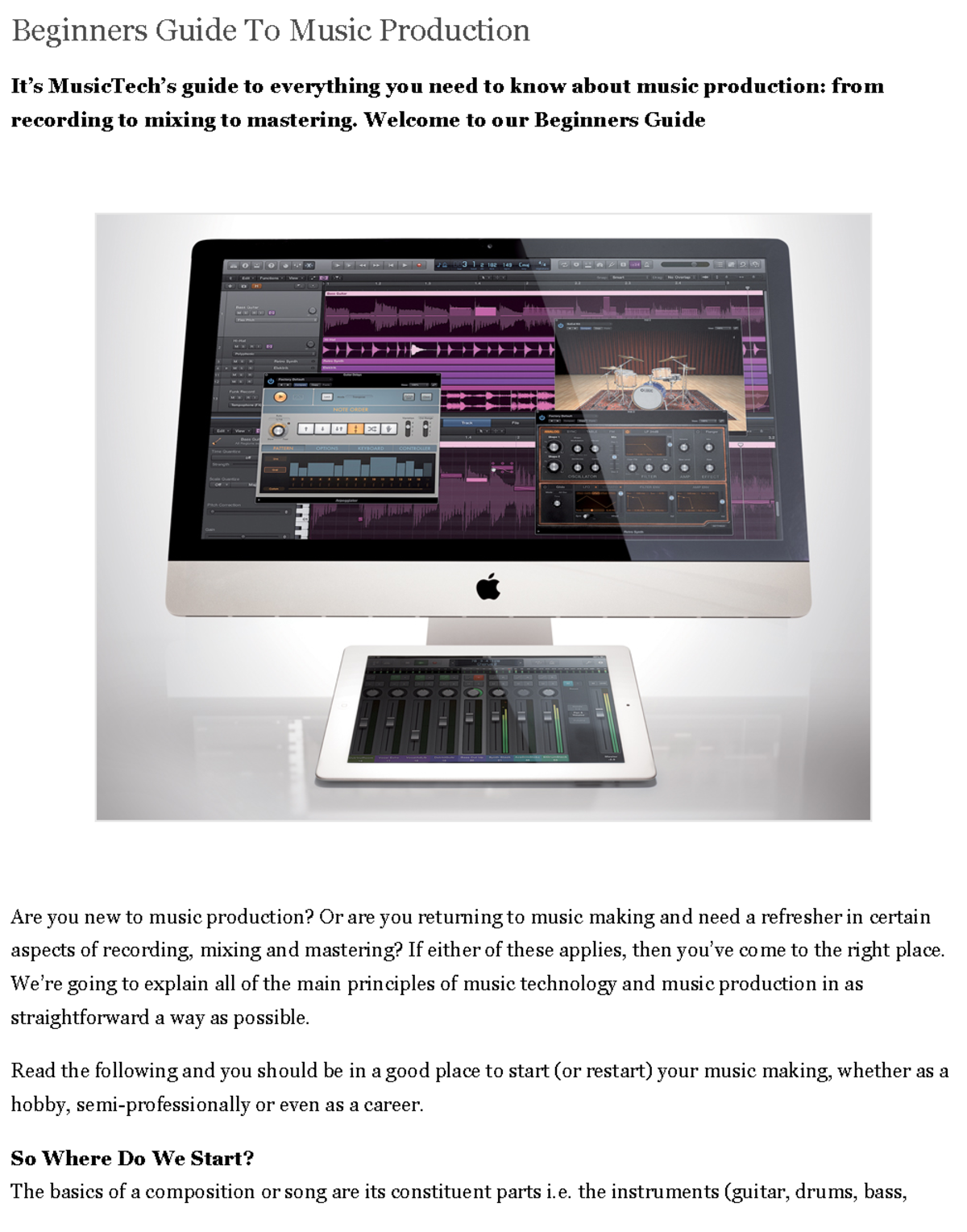 PLUMBING NOTES SWT - Beginners Guide To Music Production It’s MusicTech ...