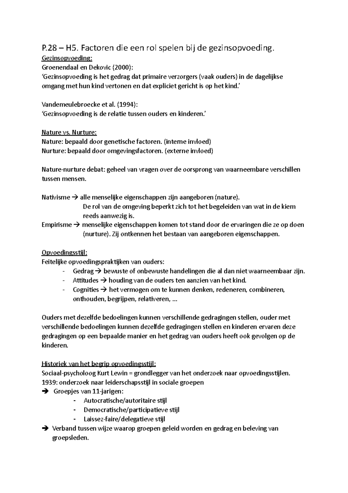 SVH5Oie G-Factoren Rol Gezinsopvoeding - P – H5. Factoren die een rol ...