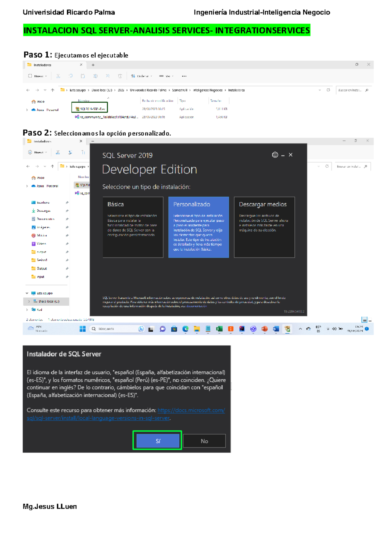 Instalacion SQL Server 2019 - INSTALACION SQL SERVER-ANALISIS SERVICES- INTEGRATIONSERVICES Paso ...