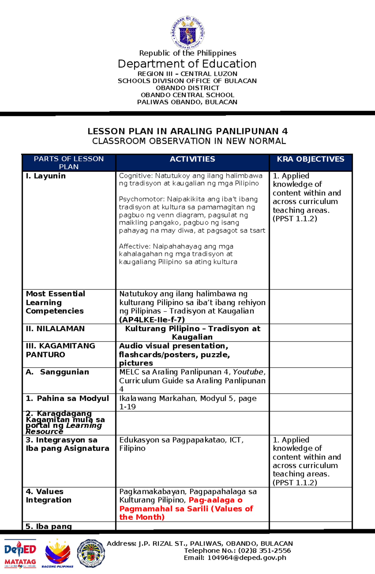 DLP in AP 4 CO2 - detailed lesson plan - Department of Education REGION ...