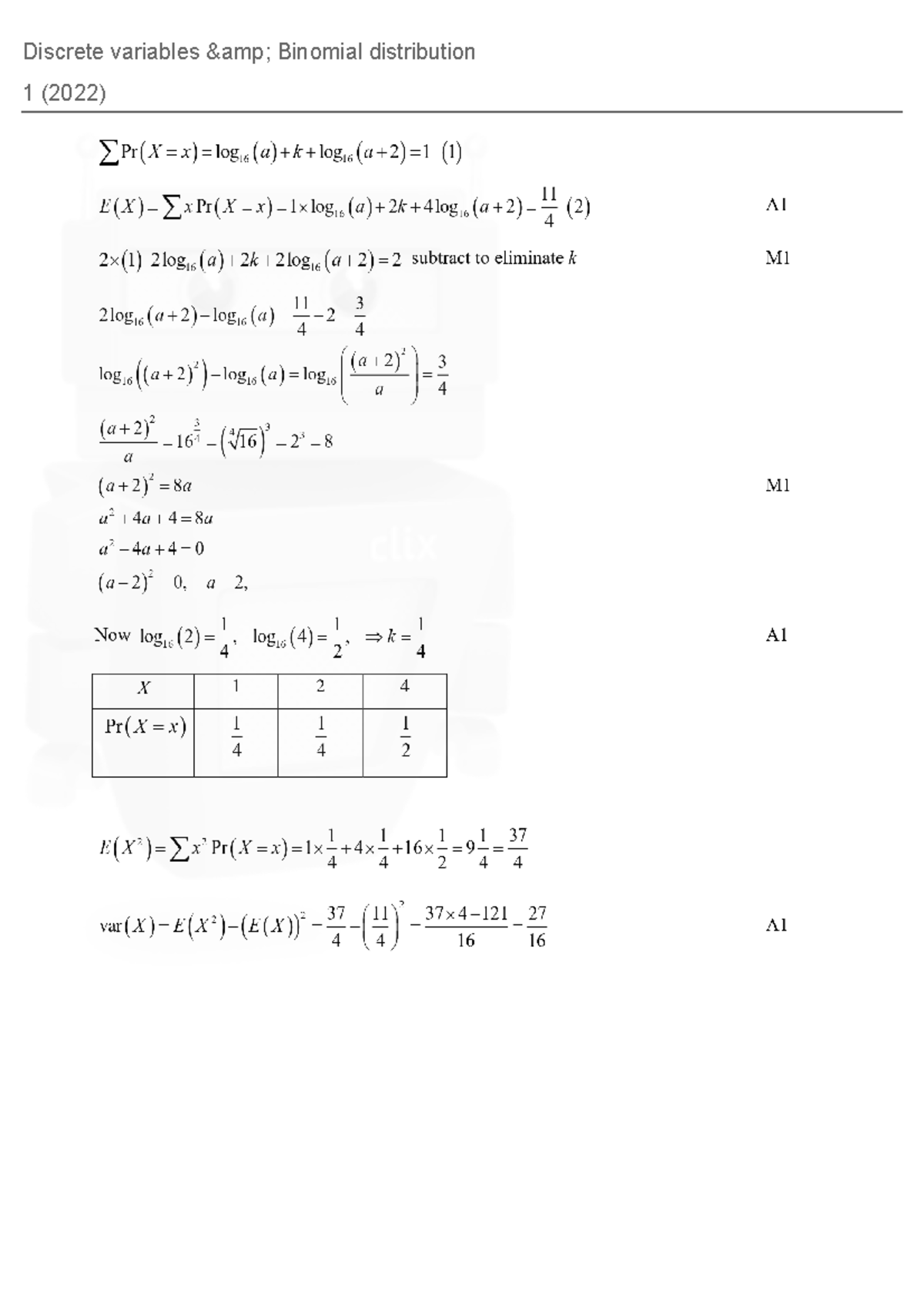 2024 Sclix - Discrete & Binomial distributions report - Discrete ...