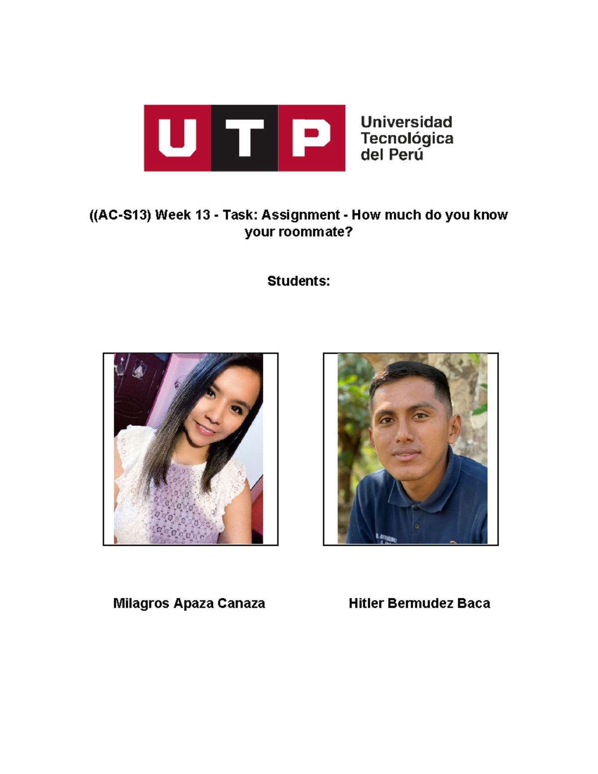 TASK 13 Ingles - tarea - Ingles II - ((AC-S13) Week 13 - Task: Assignment - How much do you know ...