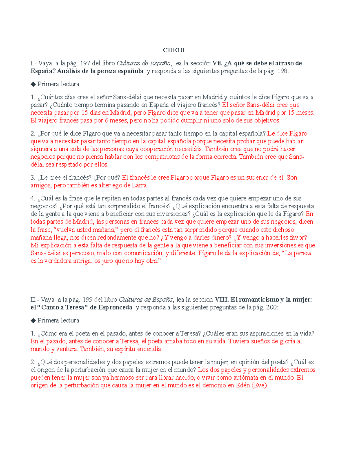 2020-SPAN 307-class assignment 12 - CDE I.- Vaya a la pág. 197 del ...