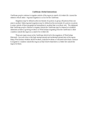 Caribbean Studies Module 1 - Sample essay with points - MODULE 1 ...