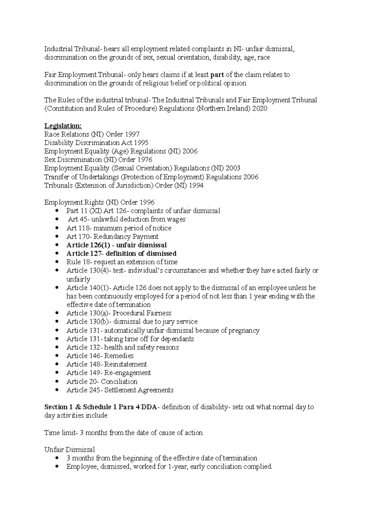 Summary legislation - Trainee Solicitor Notes from Queens University ...