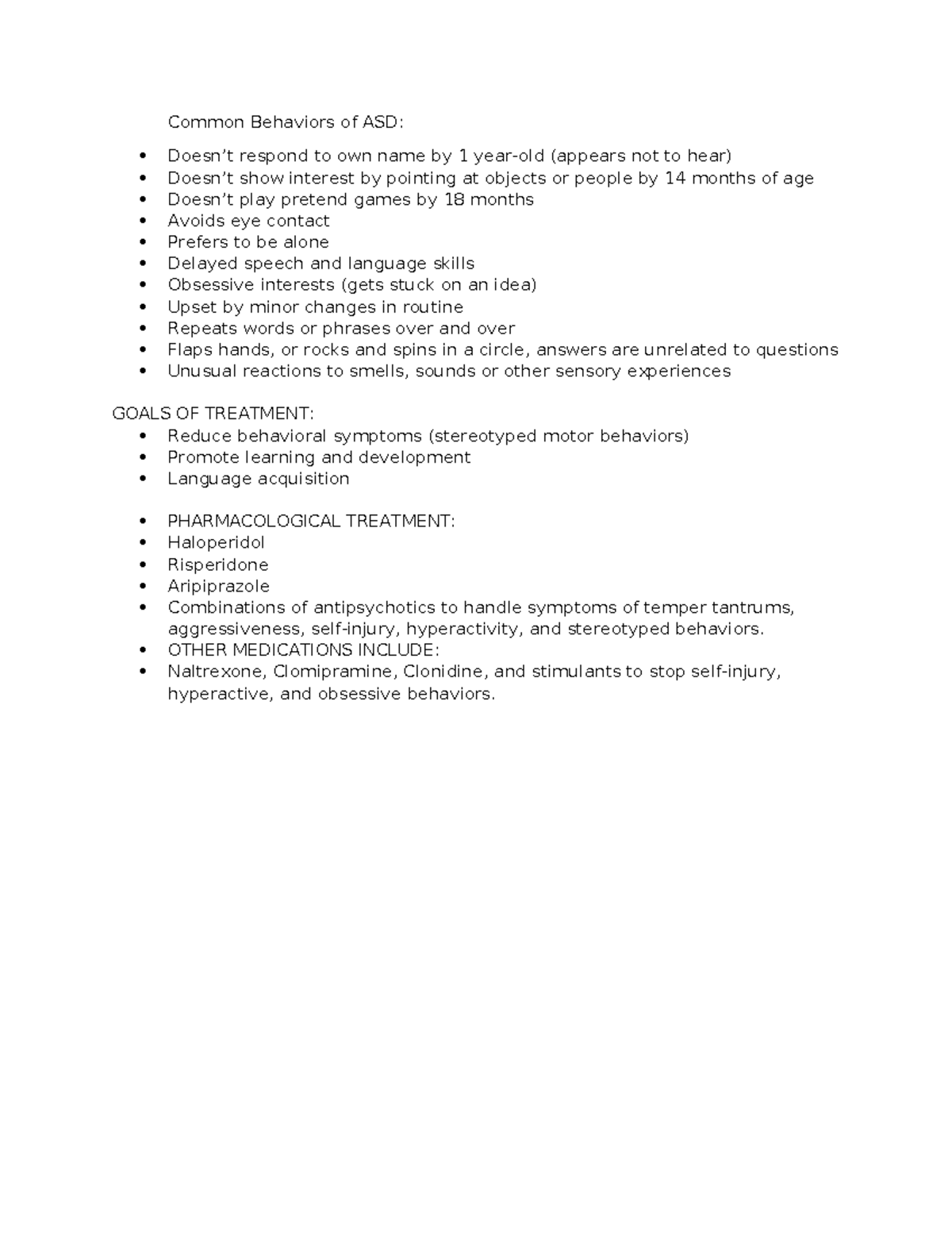 Asd traits - Common Behaviors of ASD: Doesn’t respond to own name by 1 ...