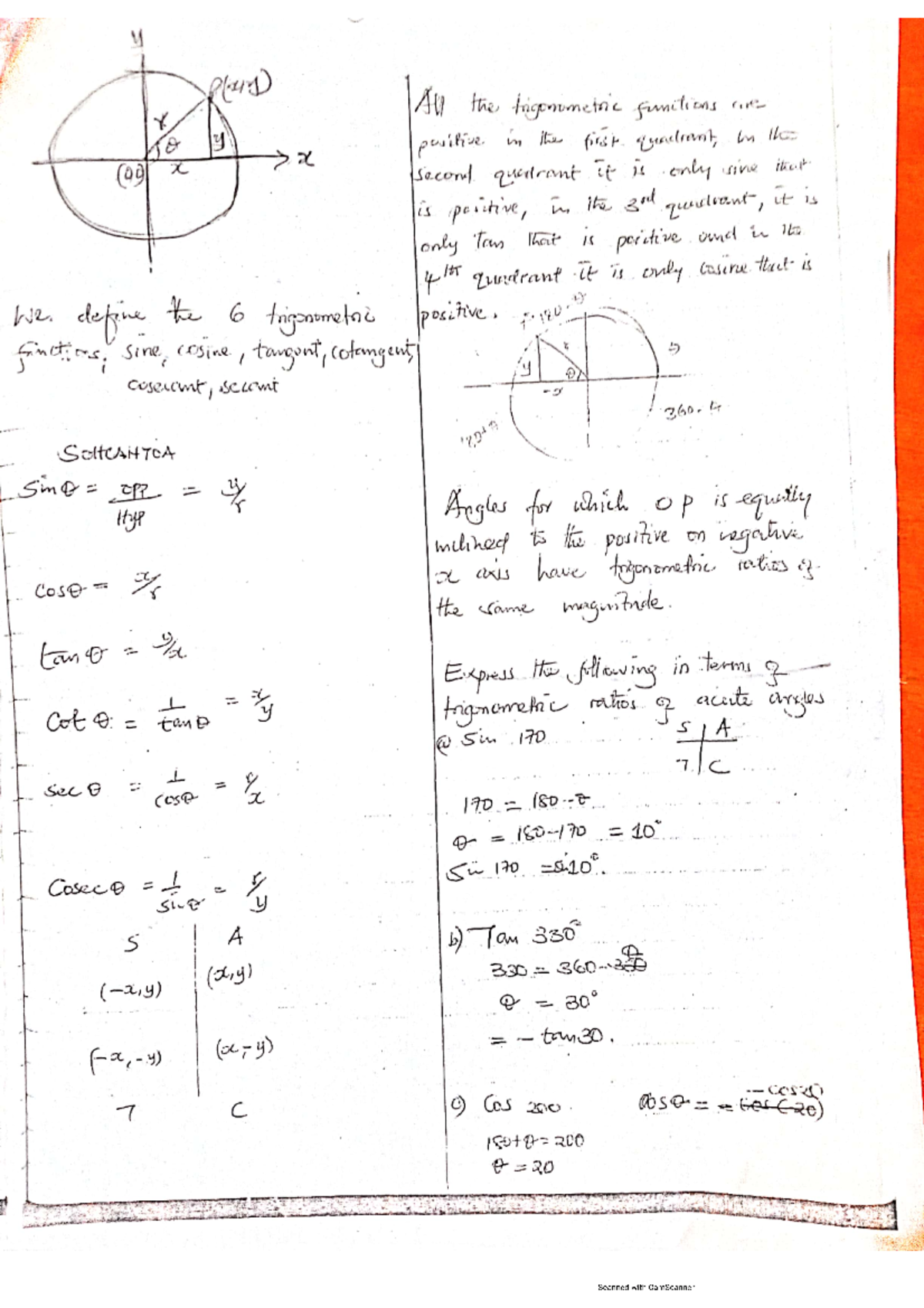 Trigonometry - calculations - Education - Studocu