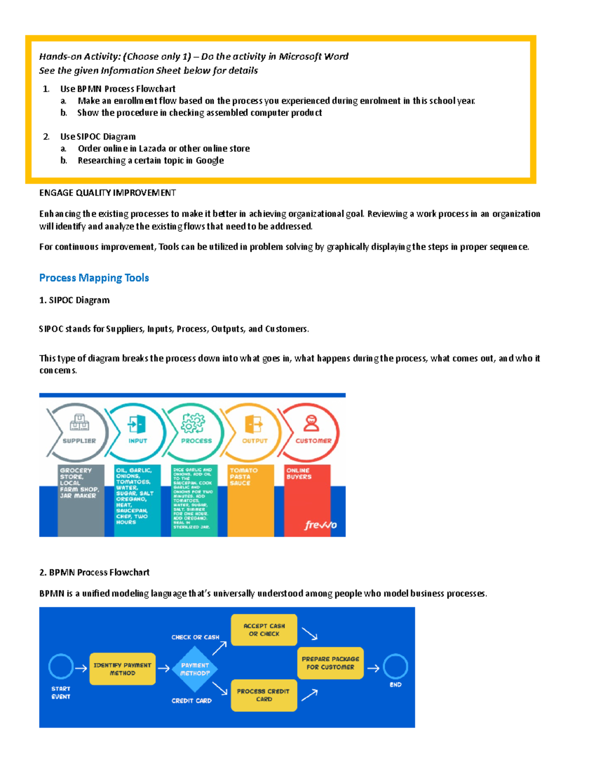 Seatwork - Oct 2, 2023 - Hands-on Activity: (Choose only 1) – Do the ...