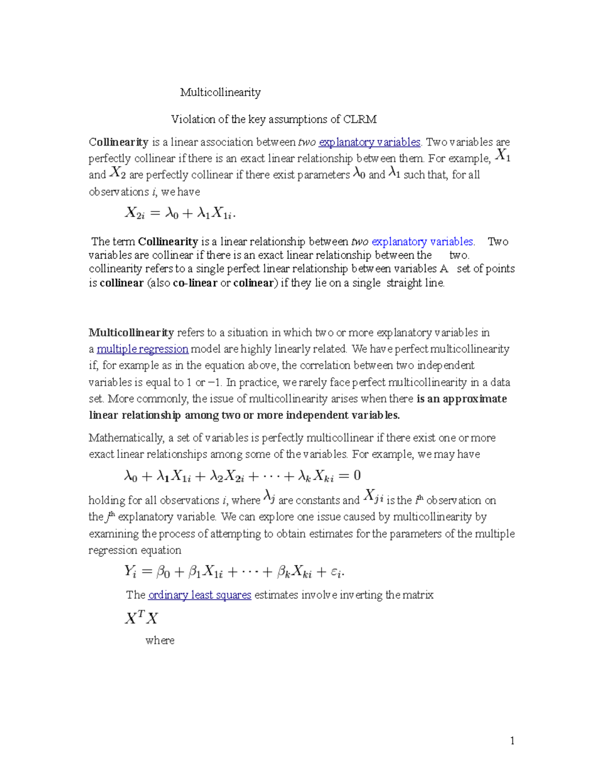 Multicollinearity, 1 chapter 8 spring 2017 (1) - Multicollinearity ...