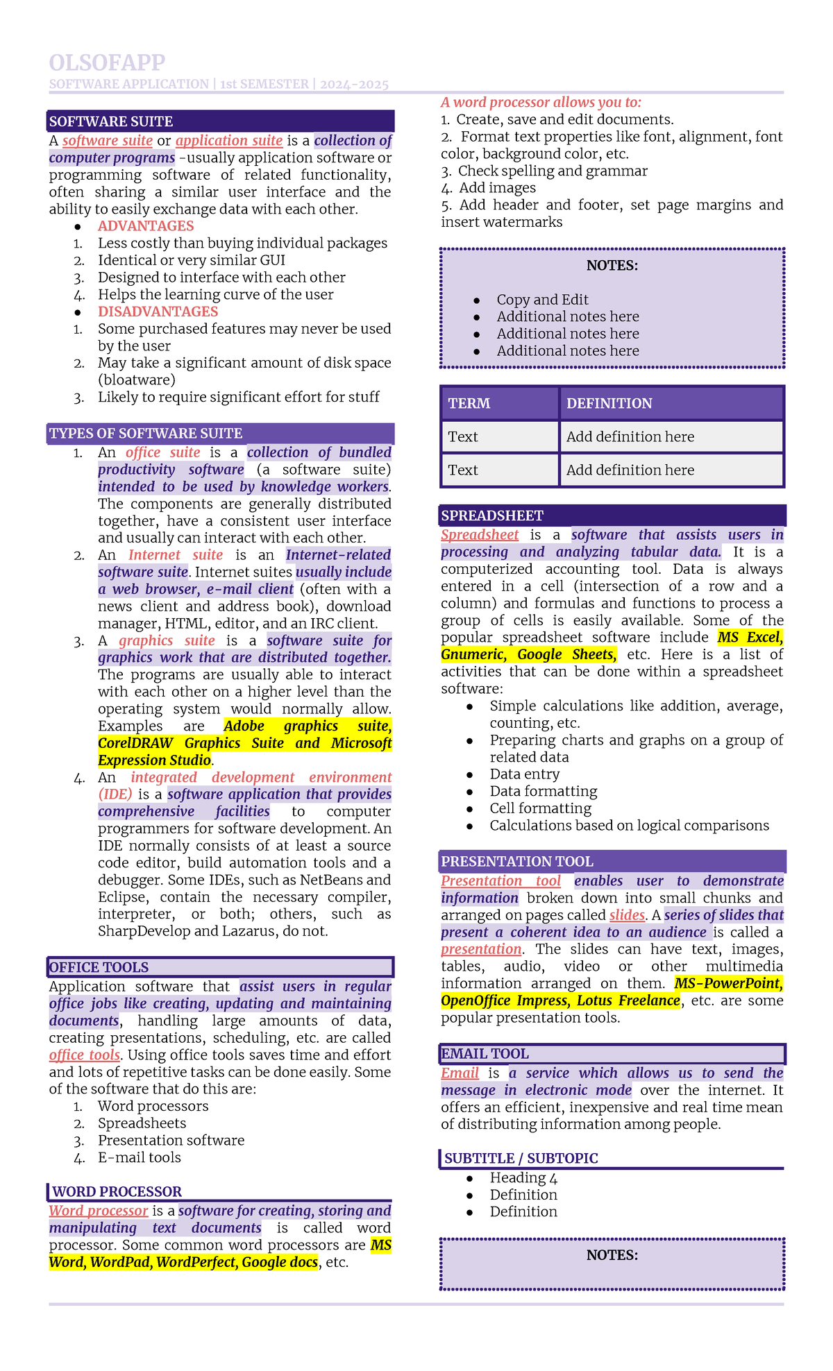 Sofapp-1 - Reviewer - OLSOFAPP SOFTWARE APPLICATION | 1st SEMESTER ...