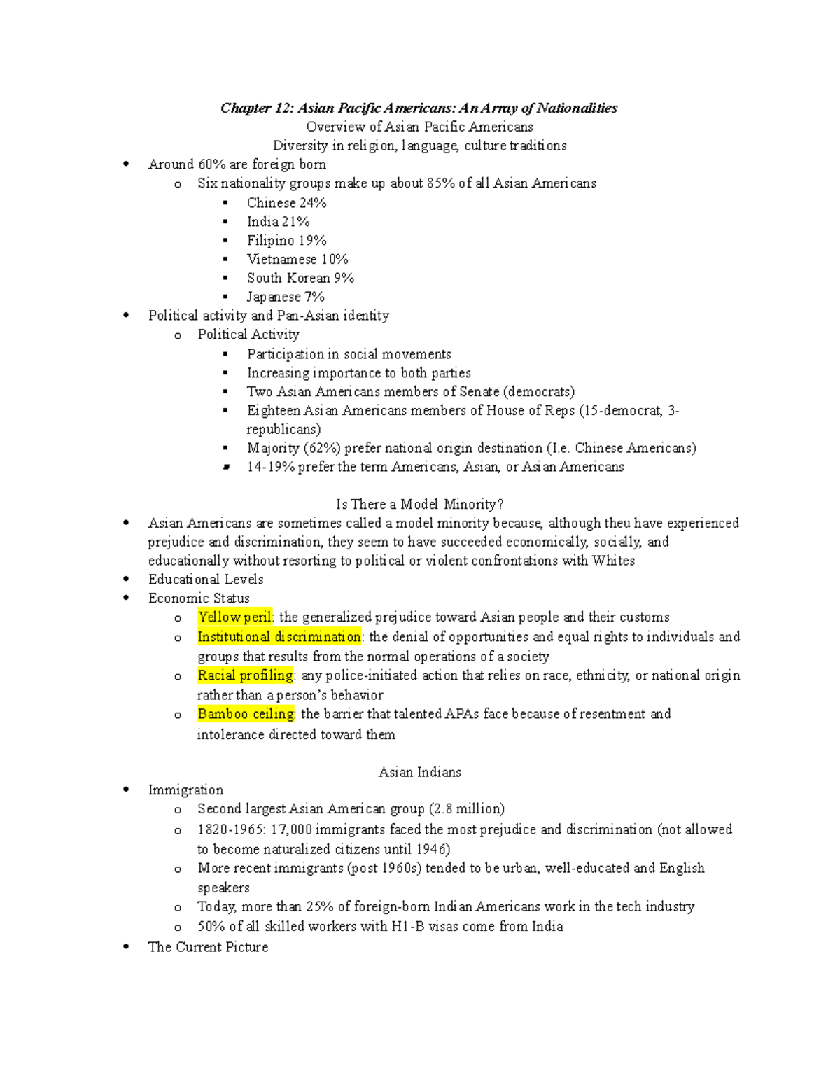 Chapter 12 Notes - Asian Pacific Americans. Taught by Georgios Loizides ...