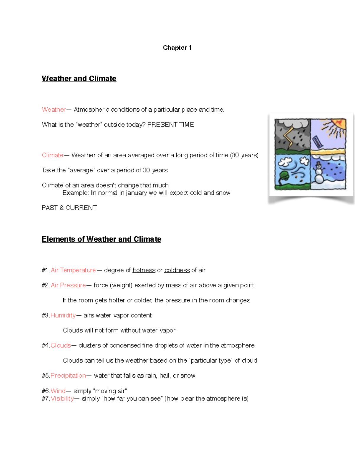 GEO 211 Final - Lecture notes 1-7 - Chapter 1! ! ! ! Weather and ...