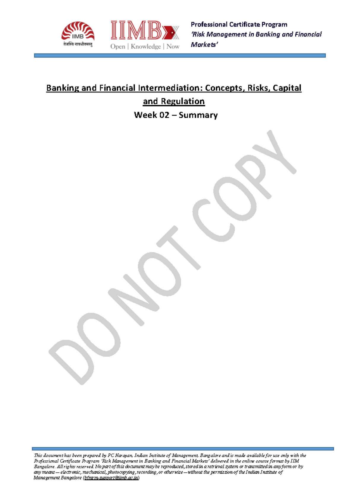 PC BFI W02 Summary - Warning: TT: undefined function: 32 This document has been prepared by PC ...