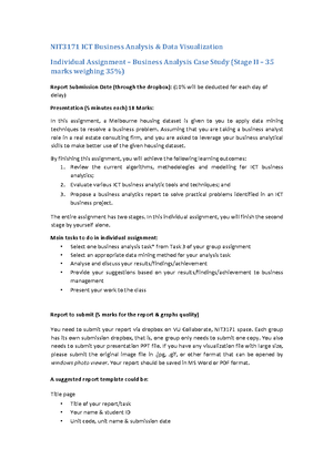 Assessment 1 Project Charter Template 1 - BCO7003 Analytics Project ...