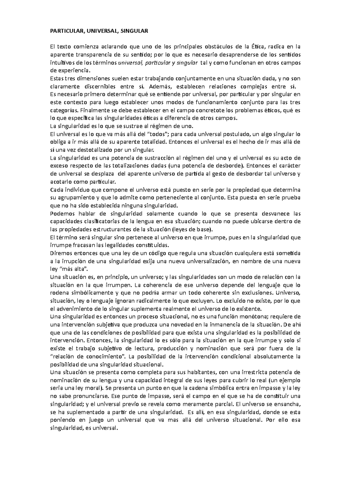 Clase 1 Particular Universal Y Singular - PARTICULAR, UNIVERSAL ...