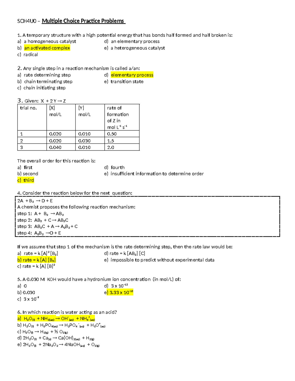 1.0-Practice MC for Exam - SCH4U0 – Multiple Choice Practice Problems A temporary structure with ...