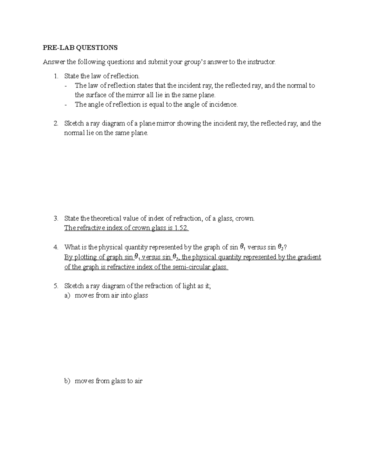 PRE-LAB PHY EXP 3 - PRE-LAB QUESTIONS Answer the following questions and submit your group’s ...