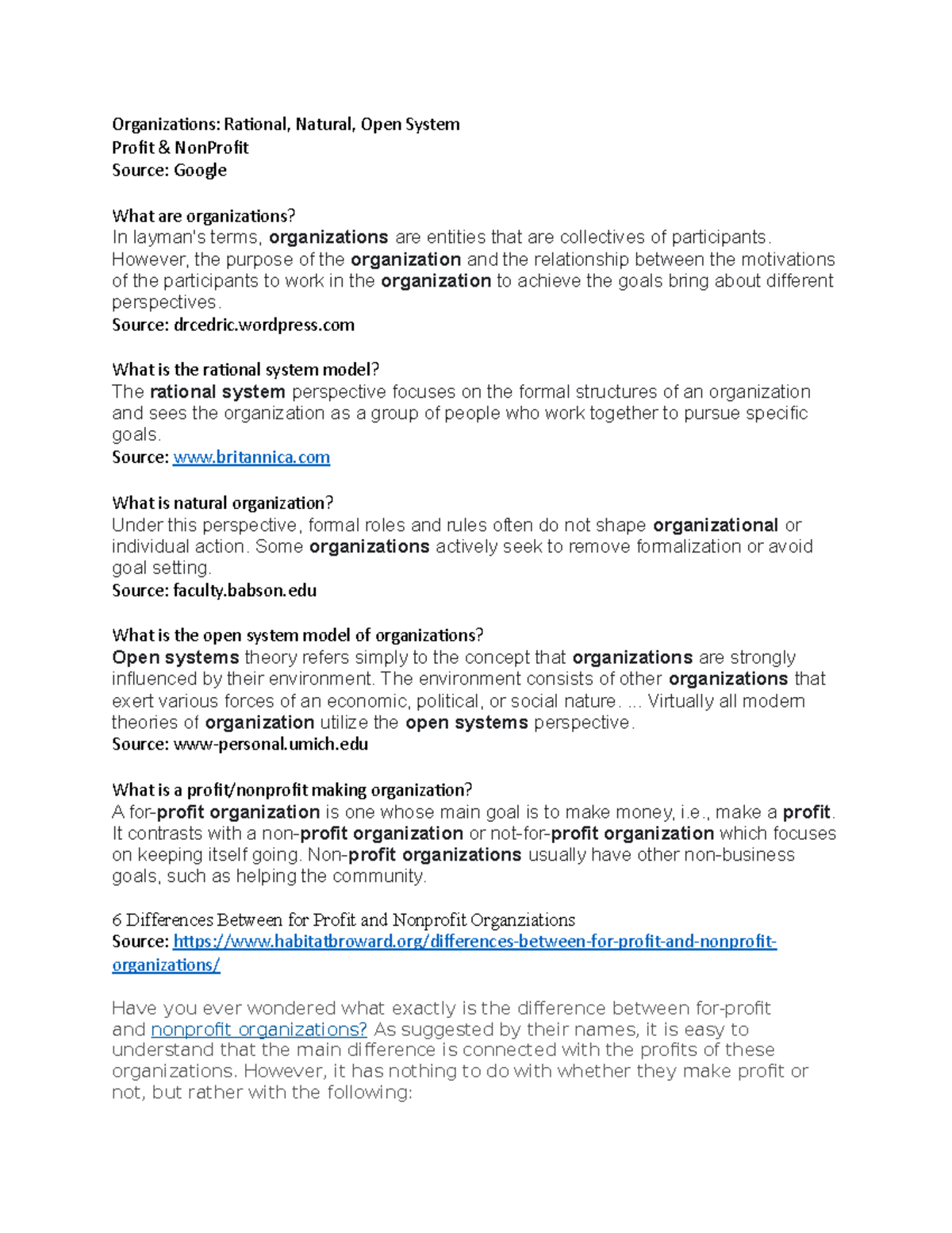 Organizations as Rational, Natural, Open System - Organizations ...