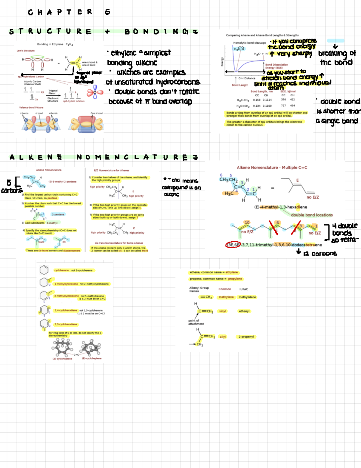 Organic Chemistry - Chapter 5 + 6 - C H A P T E R 5 S T R U C T U R E t B O N D l N G a if you ...