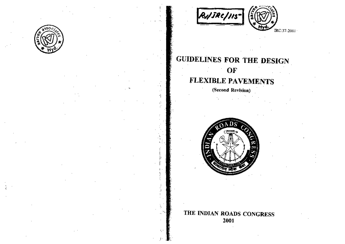 Irc 37 2001 guidelines for the design of flexible pavements 2nd ...