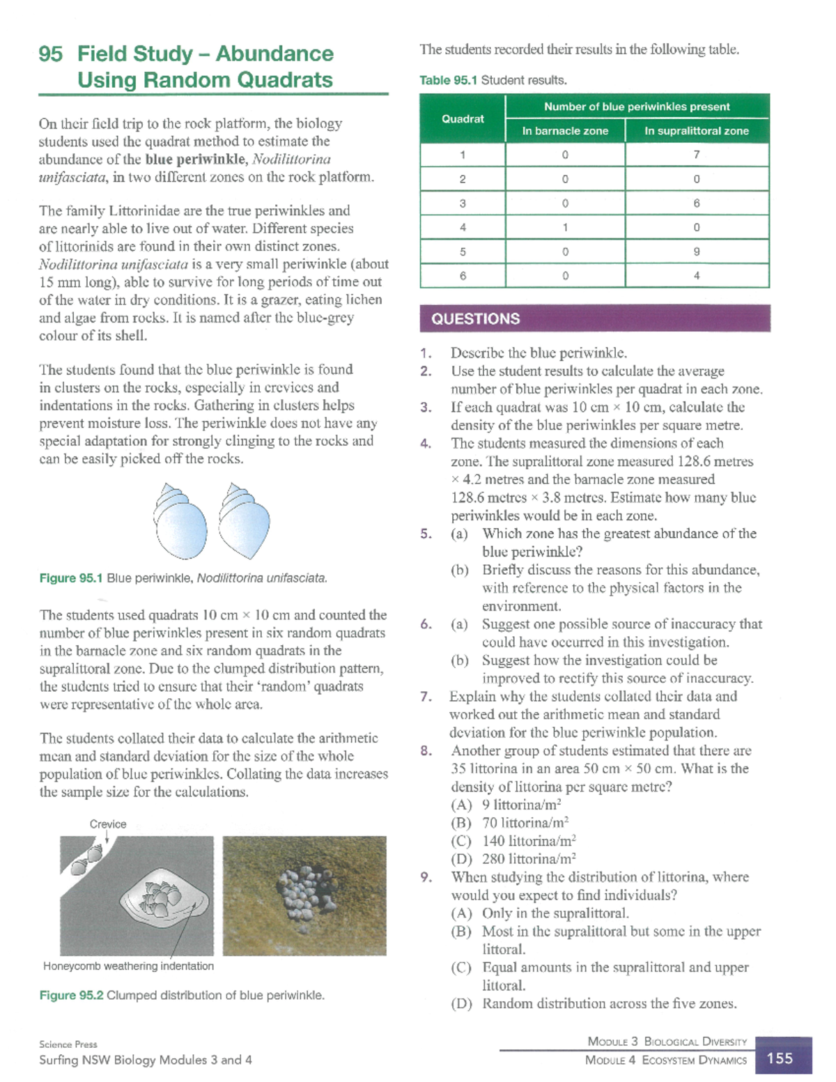 095 Field Study - Abundance Using Random Quadrats - 95 Field Study ...