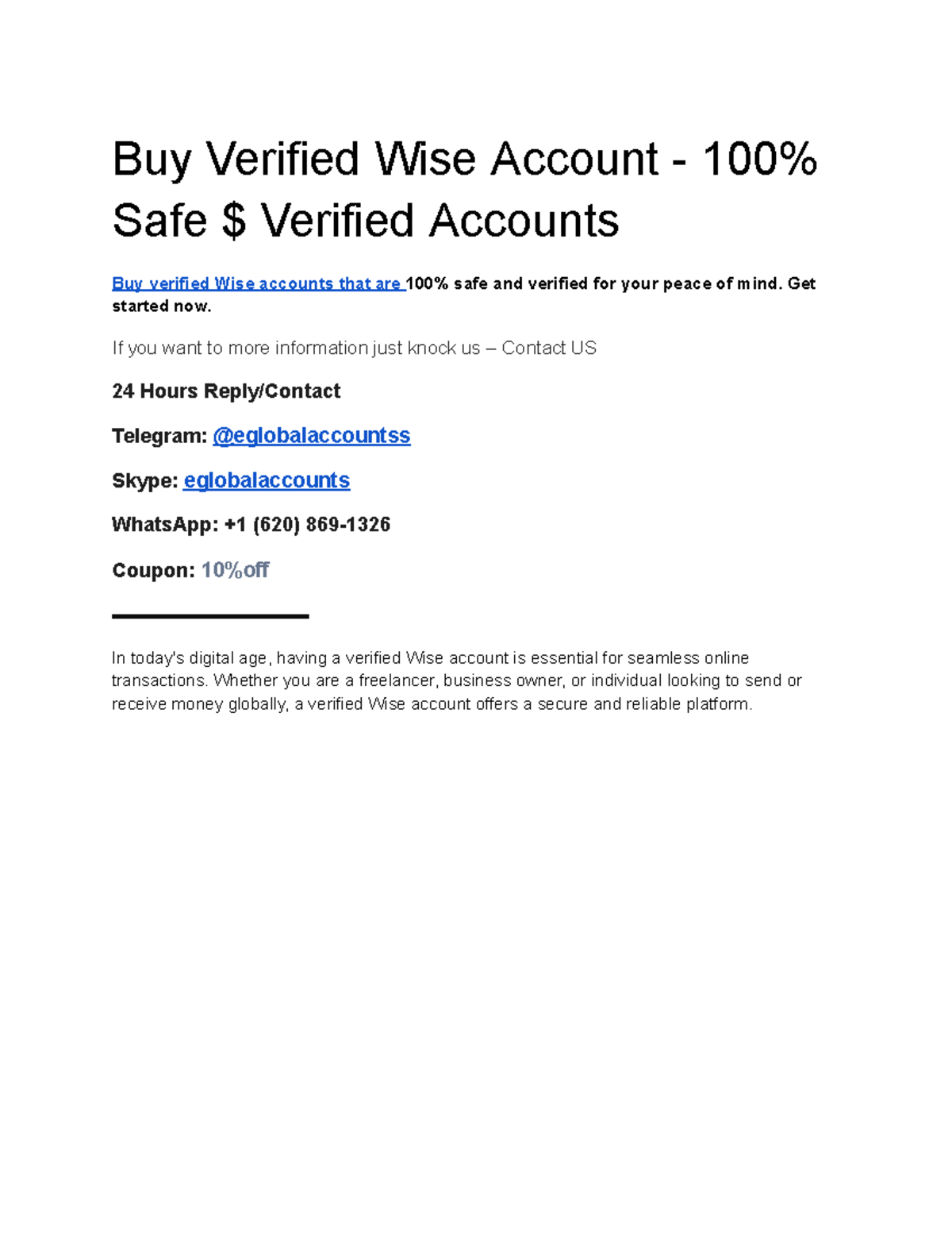 Buy Verified Wise Account - 100% Safe $ Verified Accounts - Get started ...
