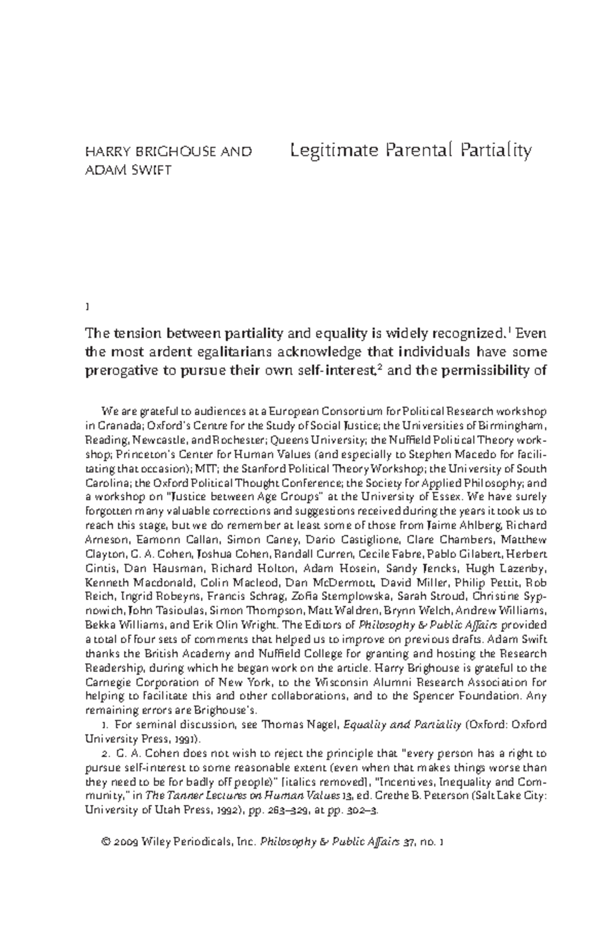 Brighouse and Swift Parent PArtiality - HARRY BRIGHOUSE AND Legitimate ...