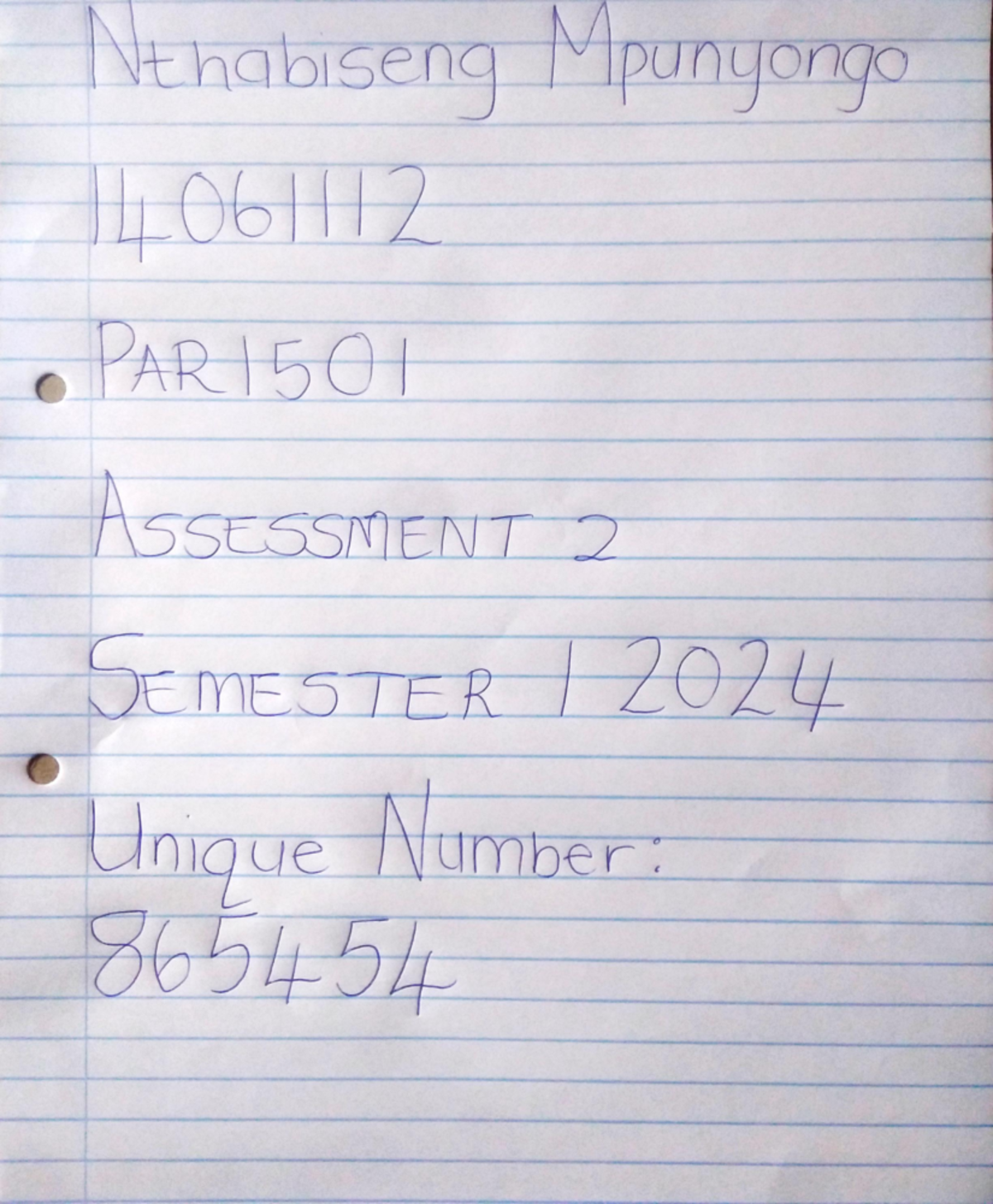 Par1501 Assessment 2 - PAR1501 - Studocu