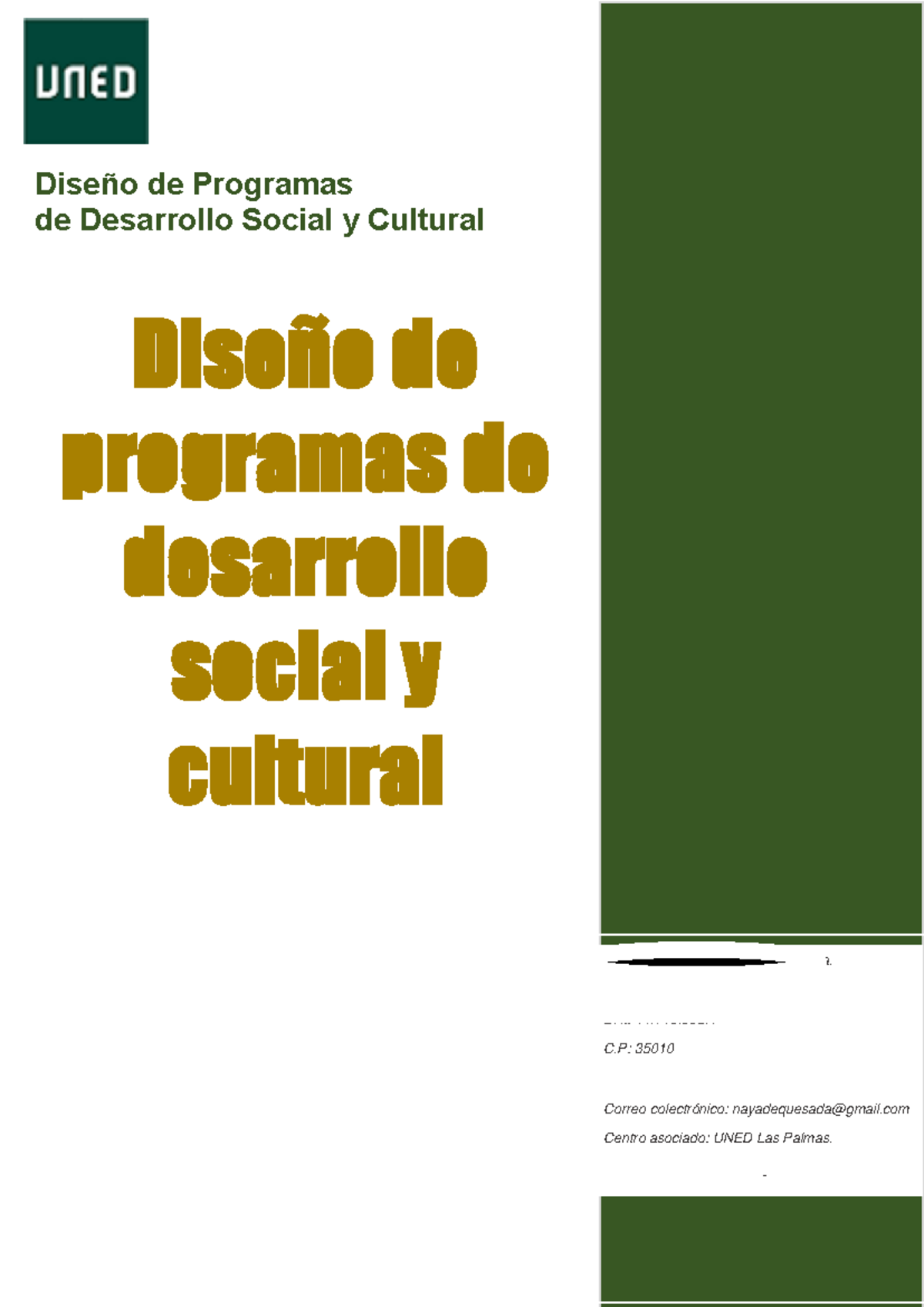 Proyecto de diseño 1 - Diseño de programas de desarrollo social y ...