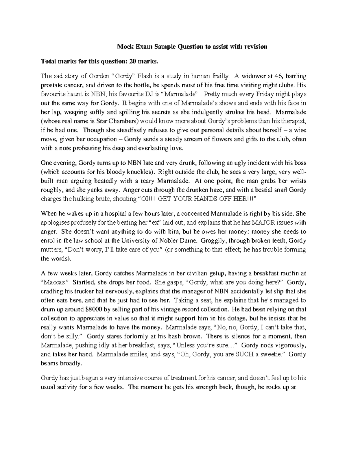 2024 Mock Exam Sample Question with answer outline - Mock Exam Sample ...