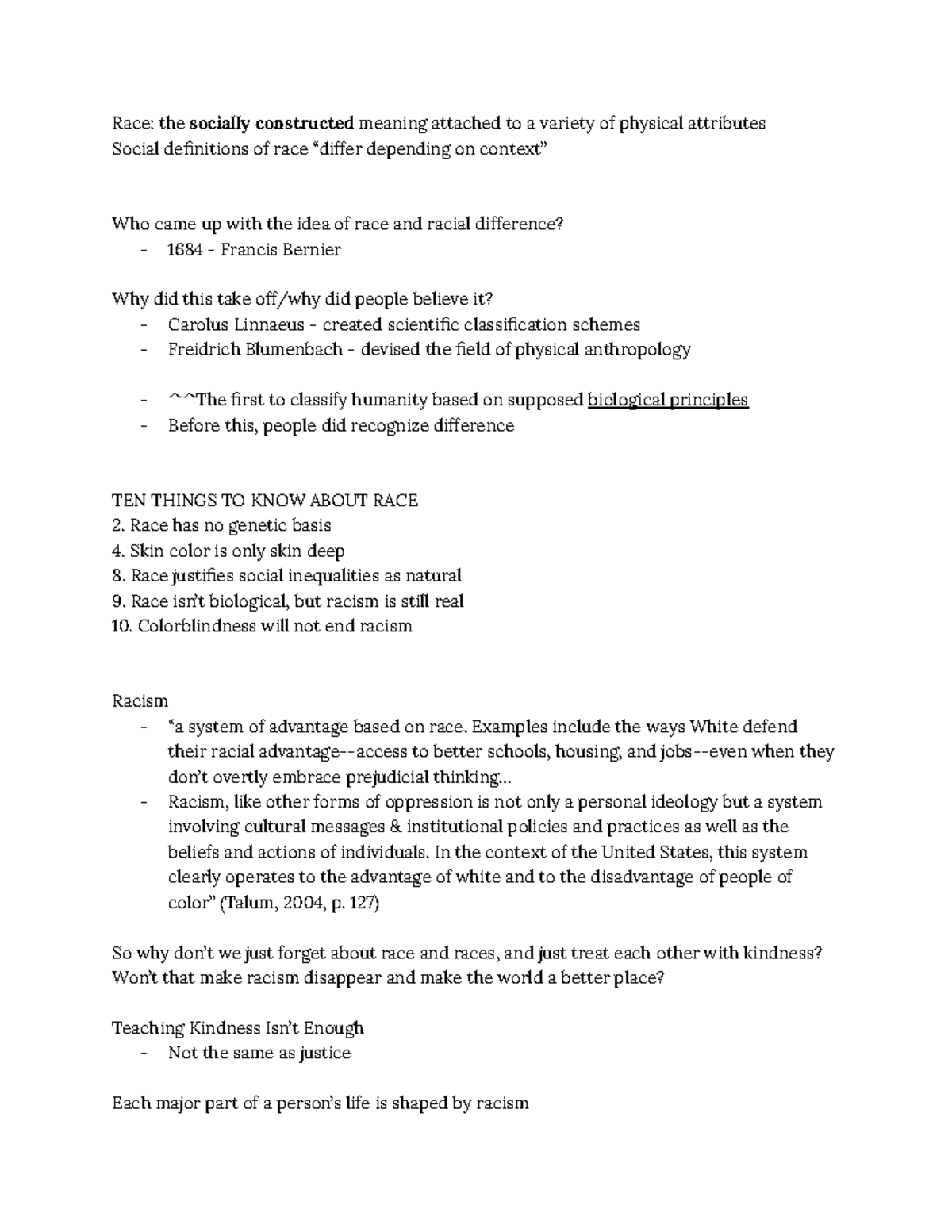 Week 1 race racism - Professor Nevarez - EDUC 124 Lectures Notes - Race ...