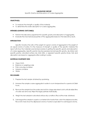 Lab Report Slump Test of Concrete Mix - LABORATORY REPORT SLUMP TEST OF ...