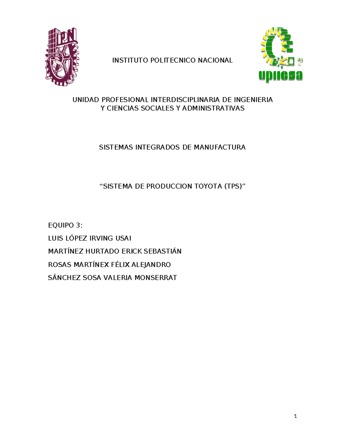 SIM TPS 2 - documento que contrae informacion - INSTITUTO POLITECNICO ...