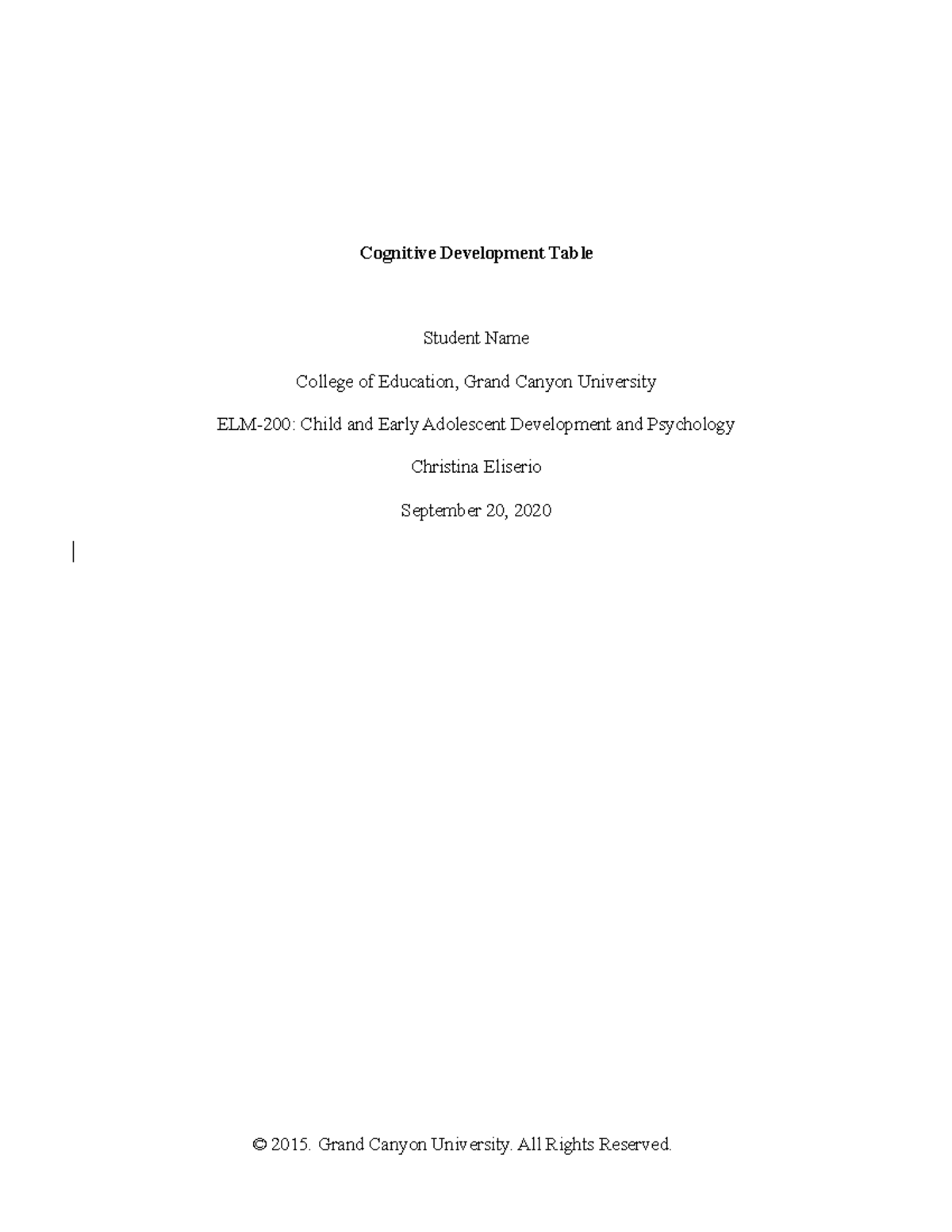 Cognitive Development Table Template - Cognitive Development Table ...